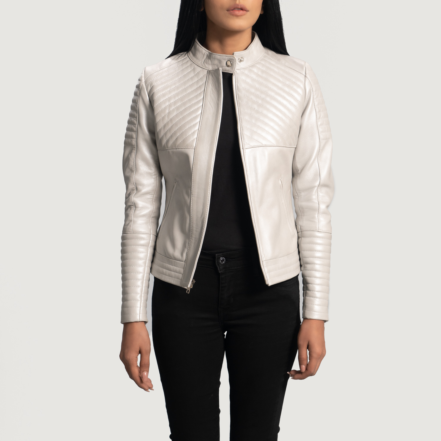 Womens Quilted Leather Jacket